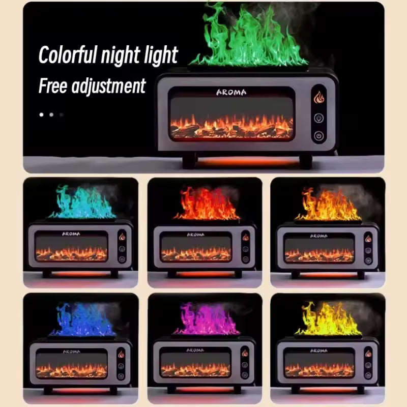 Fireplace Flame Diffuser Humidifier with Light Effects – Rexoh